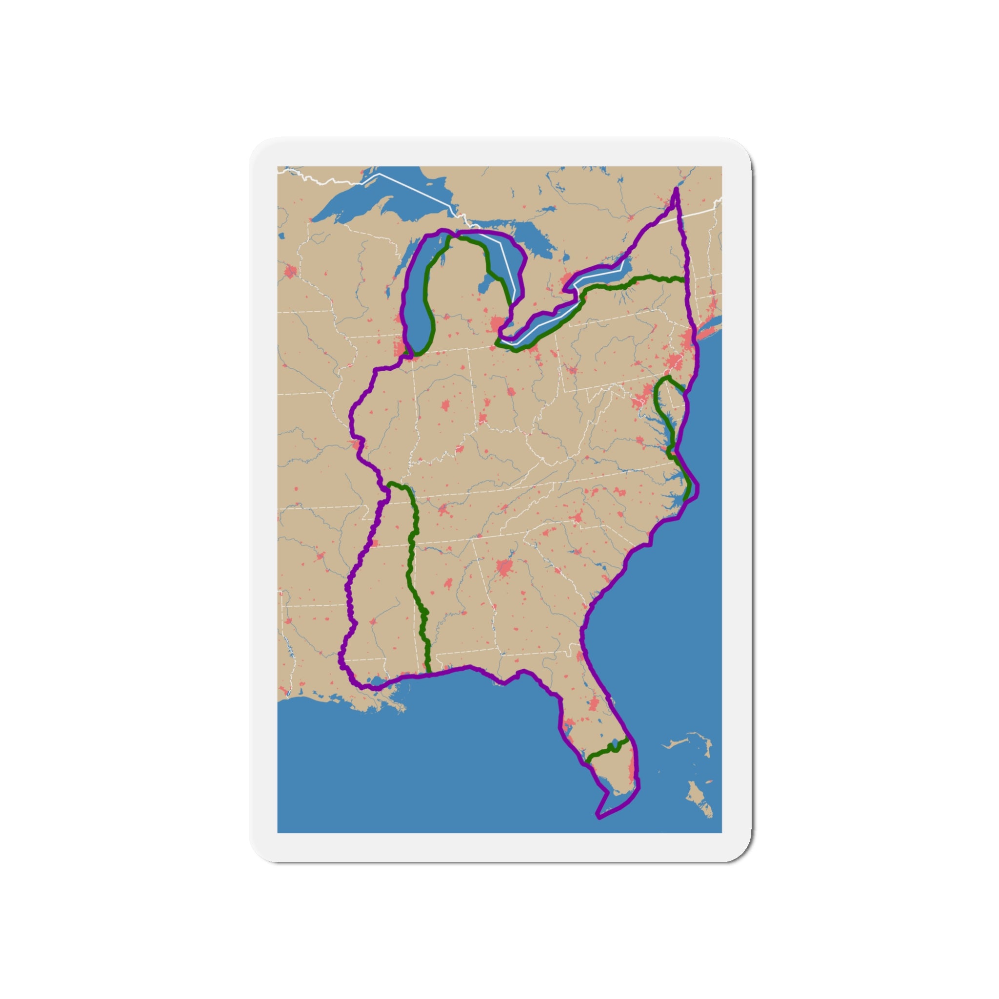 Map of The Great Loop Refrigerator Magnet, Gift for Looper, Great Loop ...