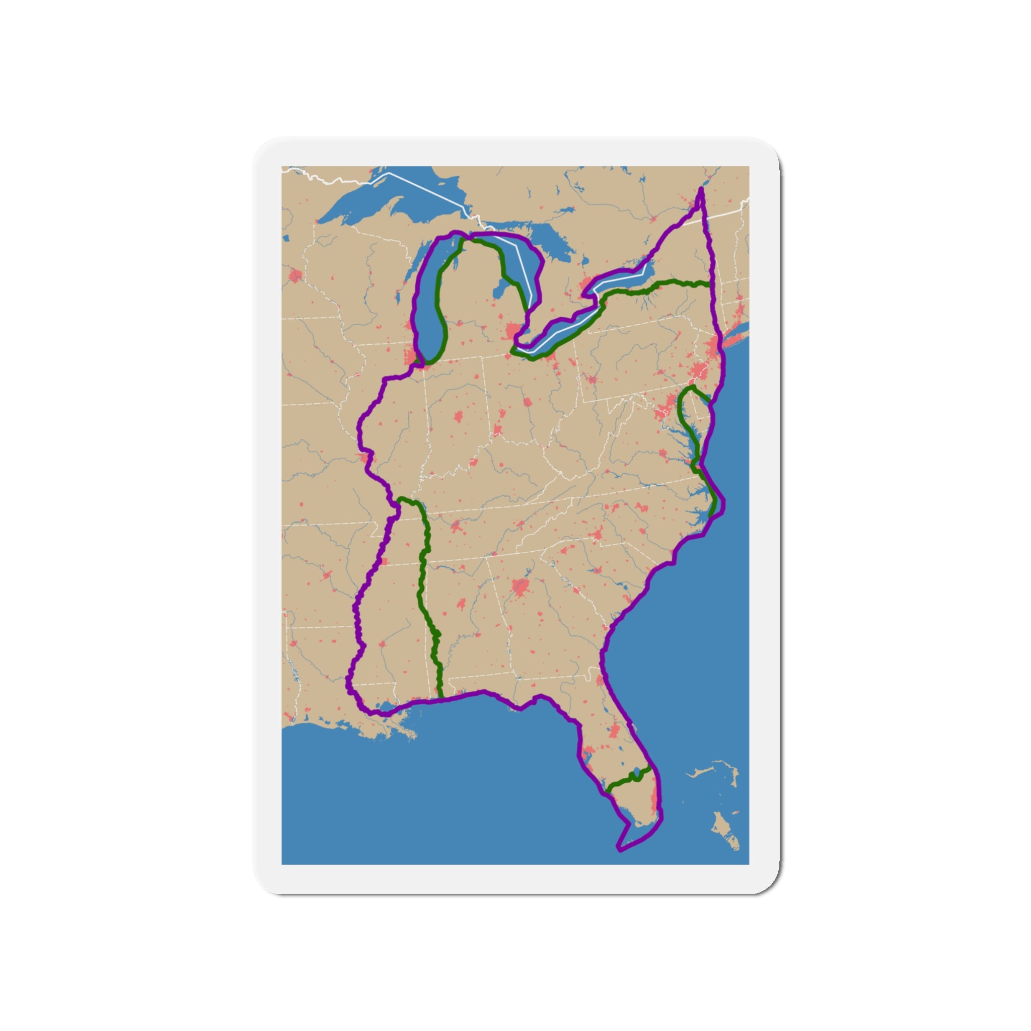 Map of The Great Loop Refrigerator Magnet, Gift for Looper, Great Loop ...